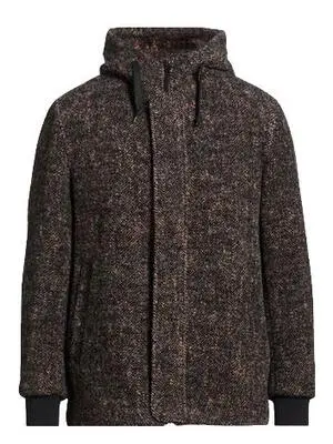 Herno Wool And Alpaca Wool Blend Jacket With Herringbone Pattern - Black