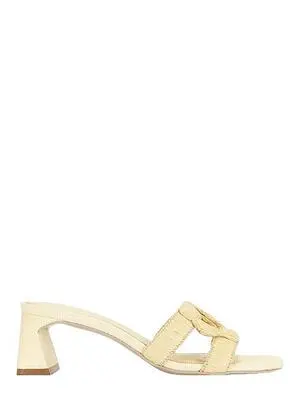 Simkhai Monogram Raffia Block Heel - Neutral