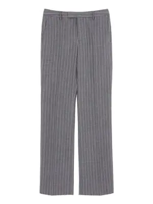 Valentino Garavani Wool Pinstripe Tailored Trousers - Grey