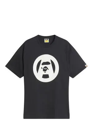 A BATHING APE Stencil Circle Ape Face T-shirt - Black