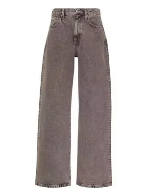 Calvin Klein Logo Patch Wide-leg Jeans - Grey