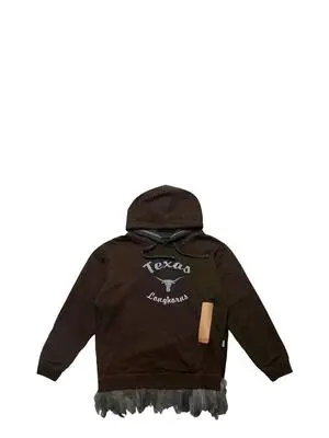 4SDESIGNS Feather-trim Texas Longhorns Hoodie - Brown
