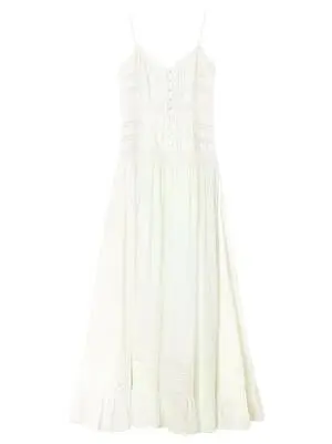 TWINSET Maxi Lace Buttoned Dress - White