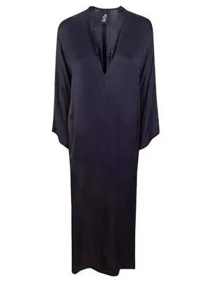 THOM KROM Midi V-neck Dress - Black