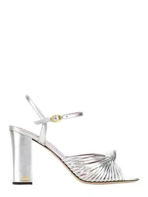 Valentino Garavani Laminated Nappa Sandals 90mm - Silver
