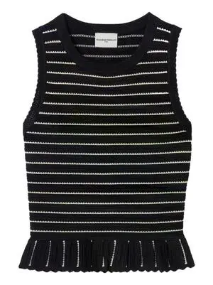 Claudie Pierlot Striped Ruffled Top - Blue