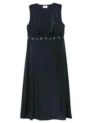 P.a.r.o.s.h Lace V-neck Midi Dress - Blue