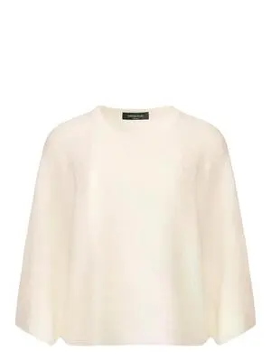 Fabiana Filippi Crew-Neck Cape Sweater Neutrals