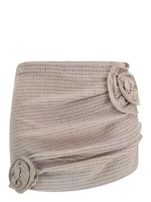 Magda Butrym Flower-appliqué Mini Skirt - Brown
