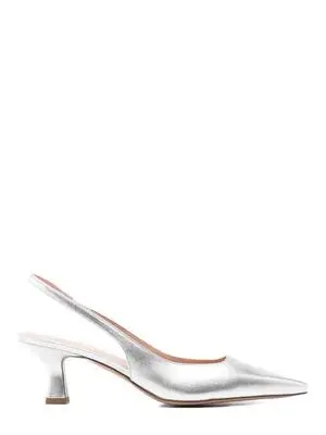 FESTA MILANO Arabel Slingback Leather Pumps - Silver