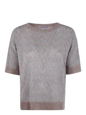 D.EXTERIOR D.EXTERIOR Z-Line Lux Short Sleeve Sweater
