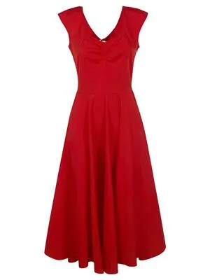 Aspesi Cotton Midi Dress - Red