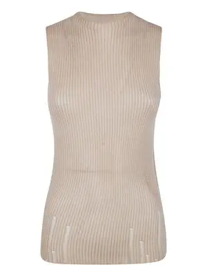 UMA WANG Sleeveless Wool Sweater - Brown