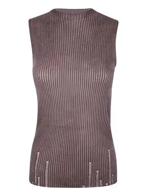 UMA WANG Sleeveless Wool Sweater - Brown