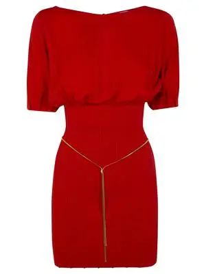Elisabetta Franchi Mini Knit Dress - Red