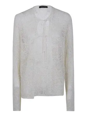 Fabiana Filippi Ribbon Round Neck Cardigan - Gray