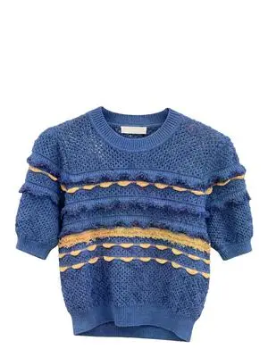 Ulla Johnson Knitted Short-sleeve Top - Blue