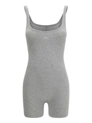 MARINE SERRE Moon-logo Playsuit - Grey