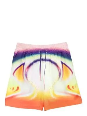 Casablanca Dyed-effect Drawstring Shorts - Orange