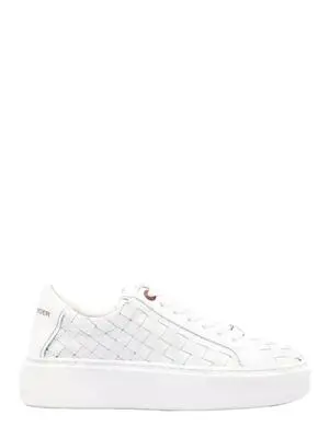 ALEXANDER SMITH London High Woven-leather Sneakers - White