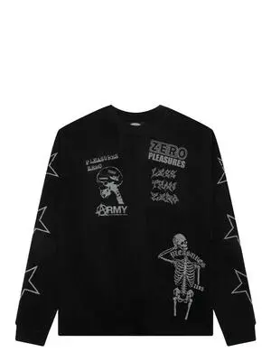 PLEASURES Star Graphic Long Sleeve T-shirt - Black