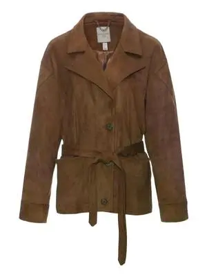 URBANCODE Belted Patch-pockets Jacket - Brown