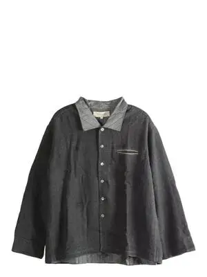 MUTEDANCE Chest-pocket Check-collar Shirt - Grey