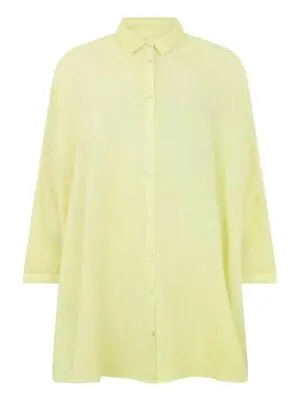 120% Lino Linen Button-down Shirt - Yellow