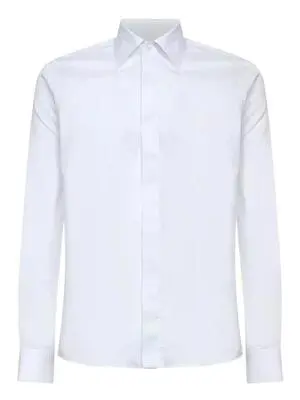 Tagliatore Covered-button Long-sleeve Shirt - White
