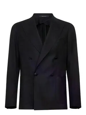 Tagliatore Tagliatore Double-Breasted Peak-Lapel Blazer Black