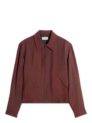 LEMAIRE Lemiare Zip-up Linen Gabardine Jacket - Red