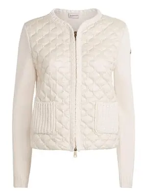 Moncler Quilted Down Cardigan - White
