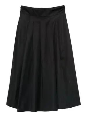 SUSANNE BOMMER Pleated Midi A-line Skirt - Black
