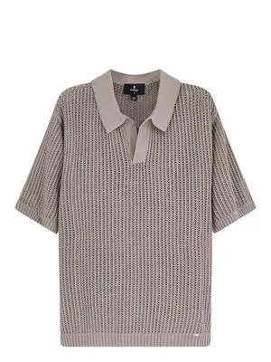REPRESENT Open-knit Polo Shirt - Neutrals