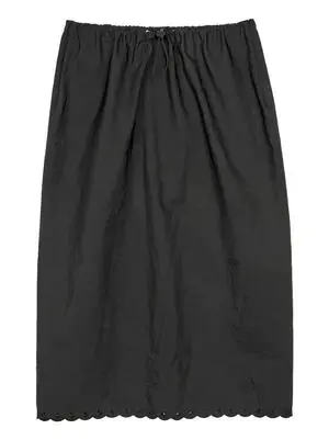 Cecilie Bahnsen Embroidered Taffeta Mid Skirt Black