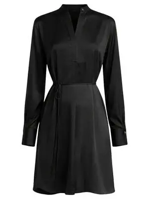 Vince Tie-waist Mini Dress - Black