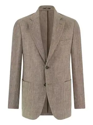 Boggi Milano Single-breasted Linen Blazer - Neutrals