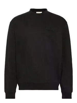 Calvin Klein Logo-patch Crew-neck Sweater - Black