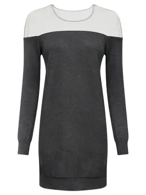 MAISON MARGIELA Long-sleeve Mini Cotton Dress - Grey