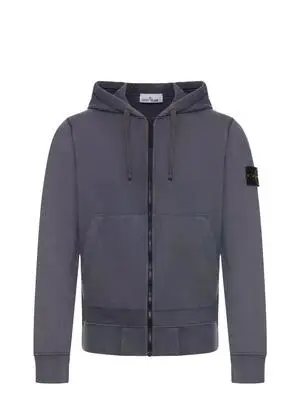 Stone Island Compass Badge Zip-up Hoodie - Grey