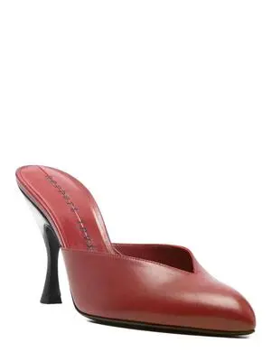 HERBERT LEVINE Sitting Pretty Cone-heel Mules - Red