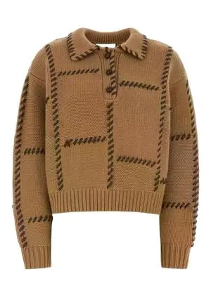 FRAME Buttoned Polo Top - Neutrals