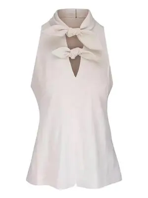 Lela Rose Tie-detail Blouse - Neutrals