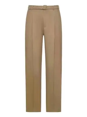 Saint Laurent Belted Tailored Trousers - Neutrals