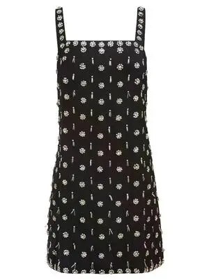 TOCCIN Hand-beaded Mini Shift Dress - Black