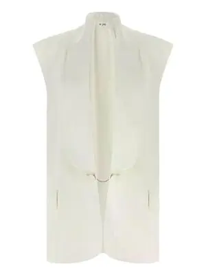 DI.LA3 PARI' Shawl-collar Vest - White