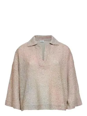 Brunello Cucinelli Sequin-embroidered V-neck Top - Neutrals