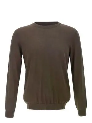 KANGRA Long-sleeve Ribbed Sweater - Brown