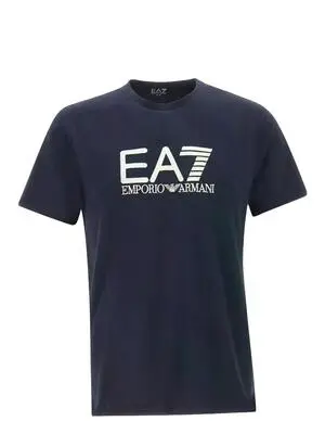 EA7 Core Identity Embroidered-logo T-shirt - Blue