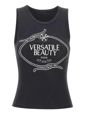 Vaquera Logo-print Cotton Top - Black